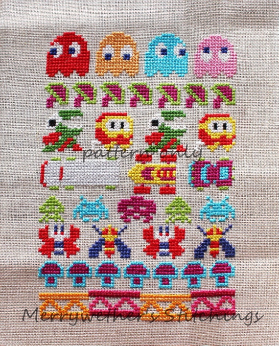 Arcade Video Game Band Sampler Cross Stitch PATTERN - Etsy
