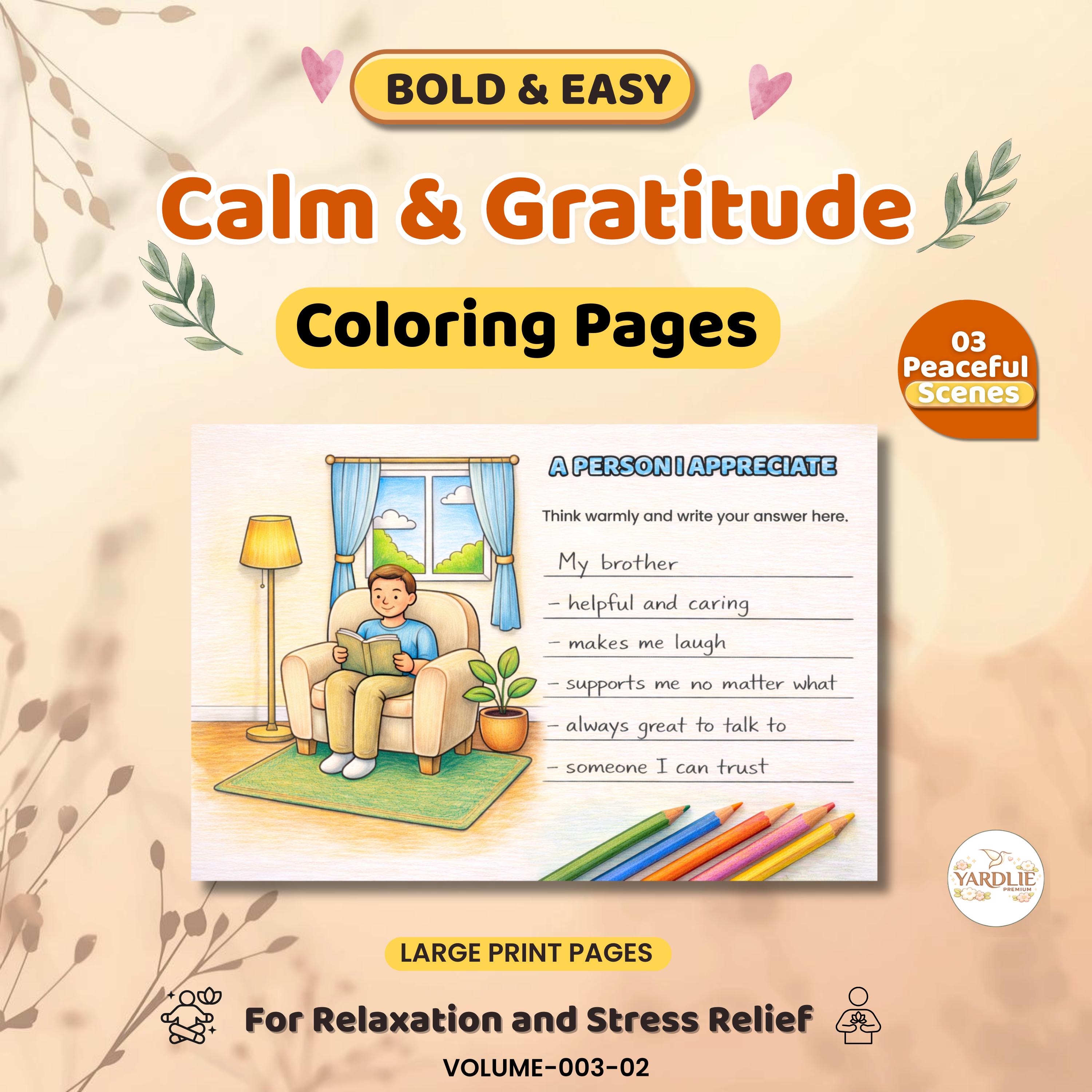 Large Print Coloring Book for Seniors Easy Bold Pages - Etsy