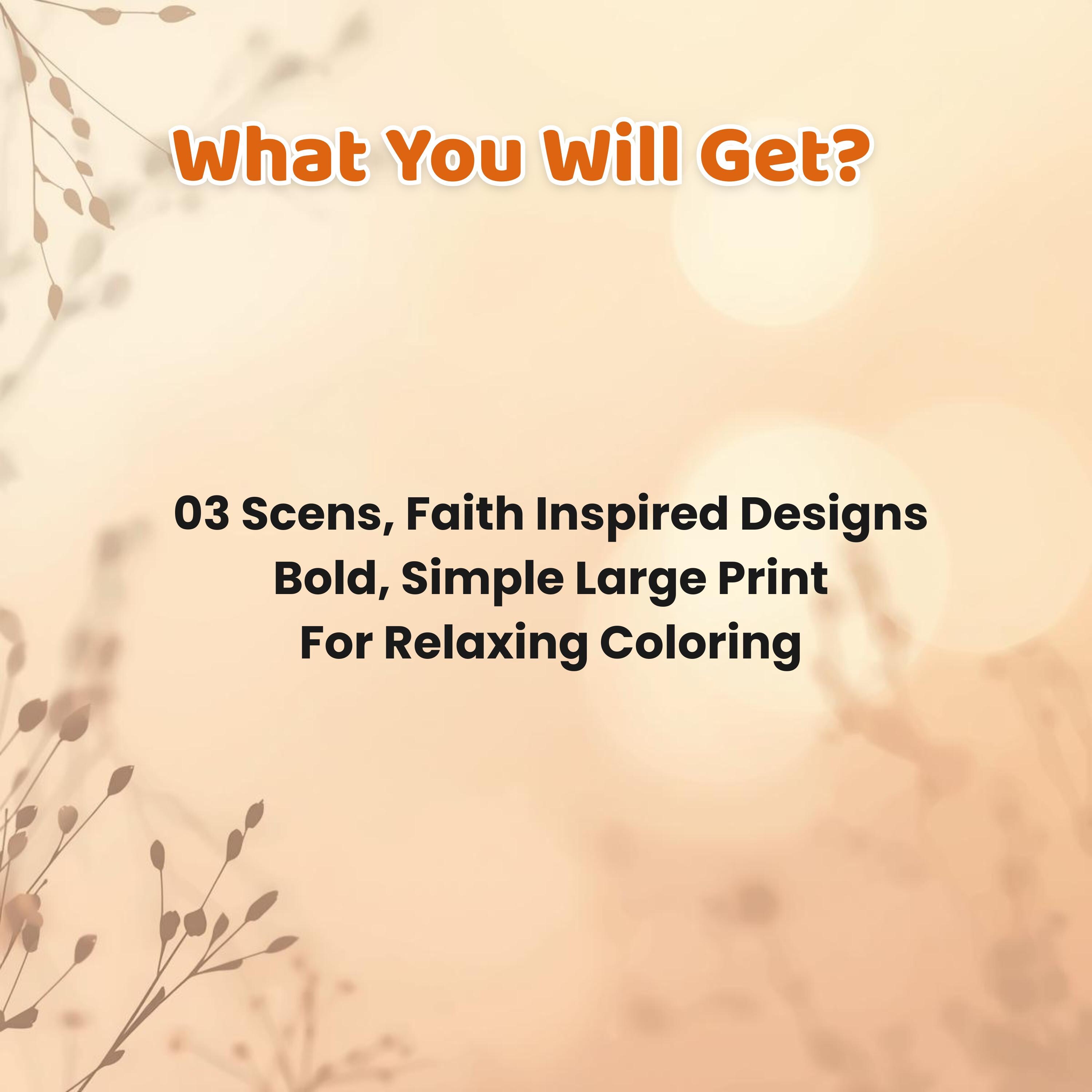 Large Print Coloring Book for Seniors Easy Bold Pages - Etsy