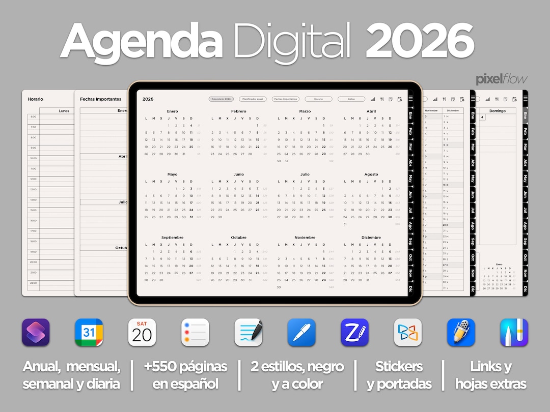 Agenda Digital 2026 Español para Tablet o iPad en PDF interactivo ...