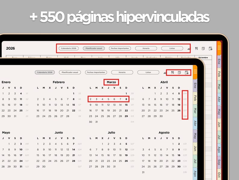 Agenda Digital 2026 Español para Tablet o iPad en PDF interactivo ...