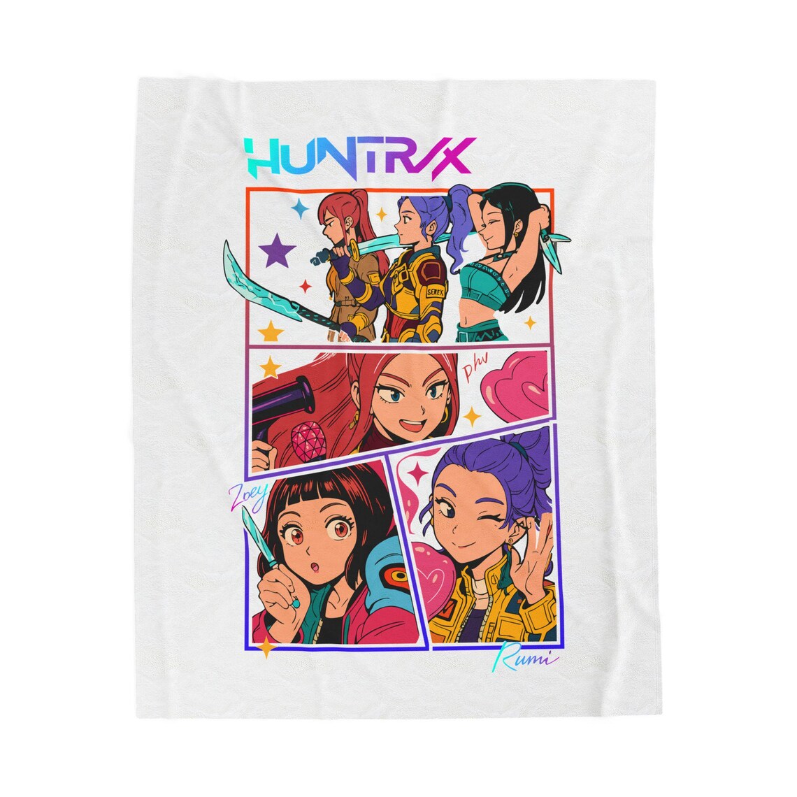 Huntrix Blanket Kids - Huntrix KPOP Demon Hunters Blanket - Zoe Huntrix ...