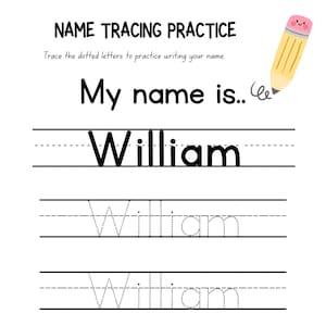 Pre-k Custom Name Tracing Worksheet Back to School - Etsy