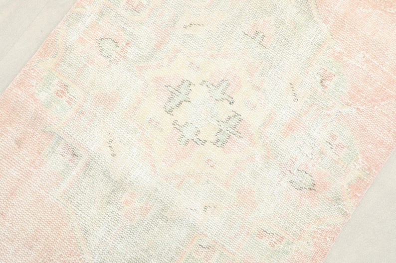 3x8 Ft Beige Pink, Vintage Turkish Runner Rug, Country Farmhouse Runner ...