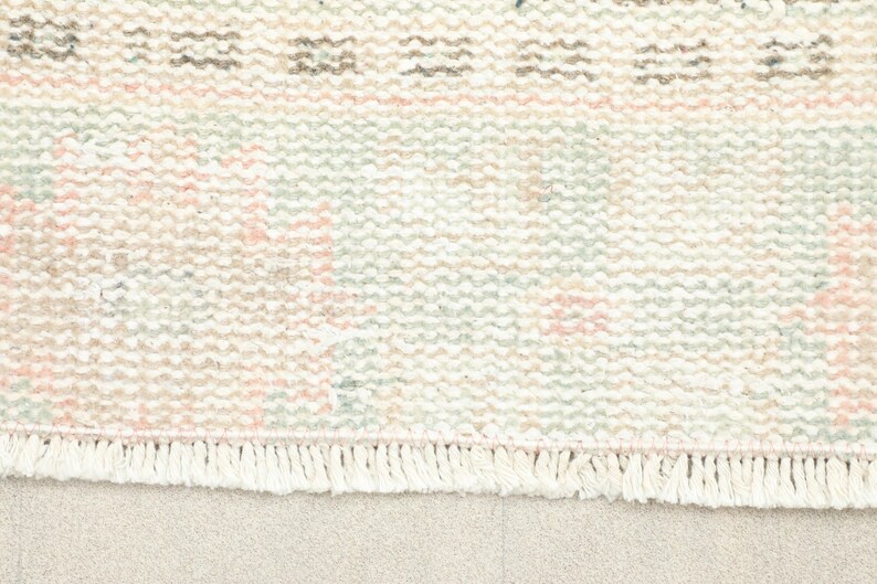 3x8 Ft Beige Pink, Vintage Turkish Runner Rug, Country Farmhouse Runner ...
