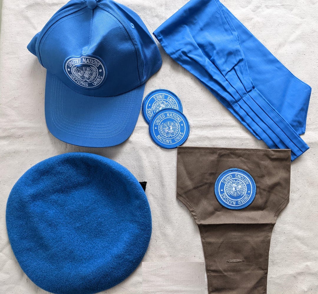 Historical United Nations Uniform Peacekeeper Cap Beret Chevron Tie ...