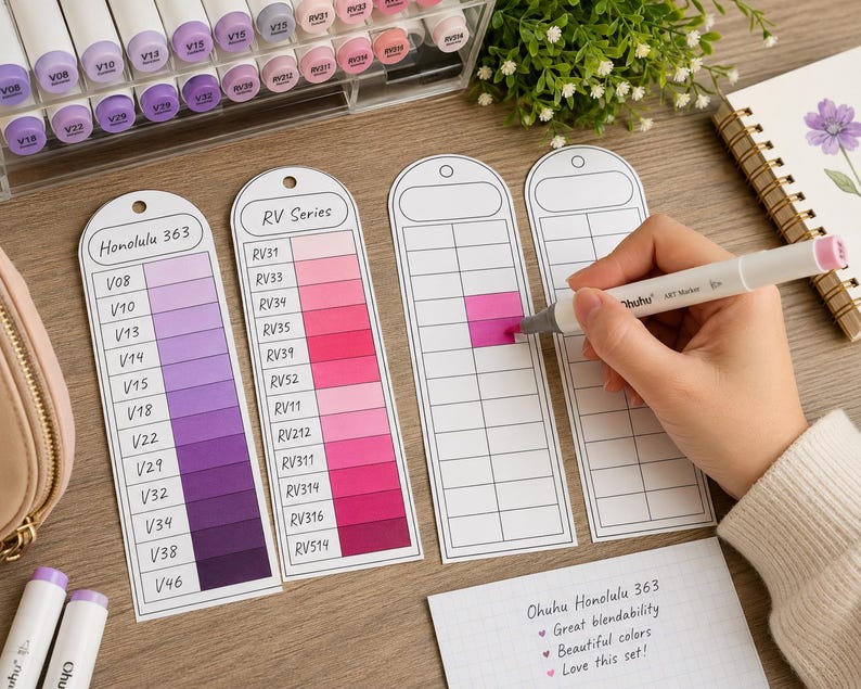 Blank Color Swatch Cards Printable, Marker Swatch Chart Template ...