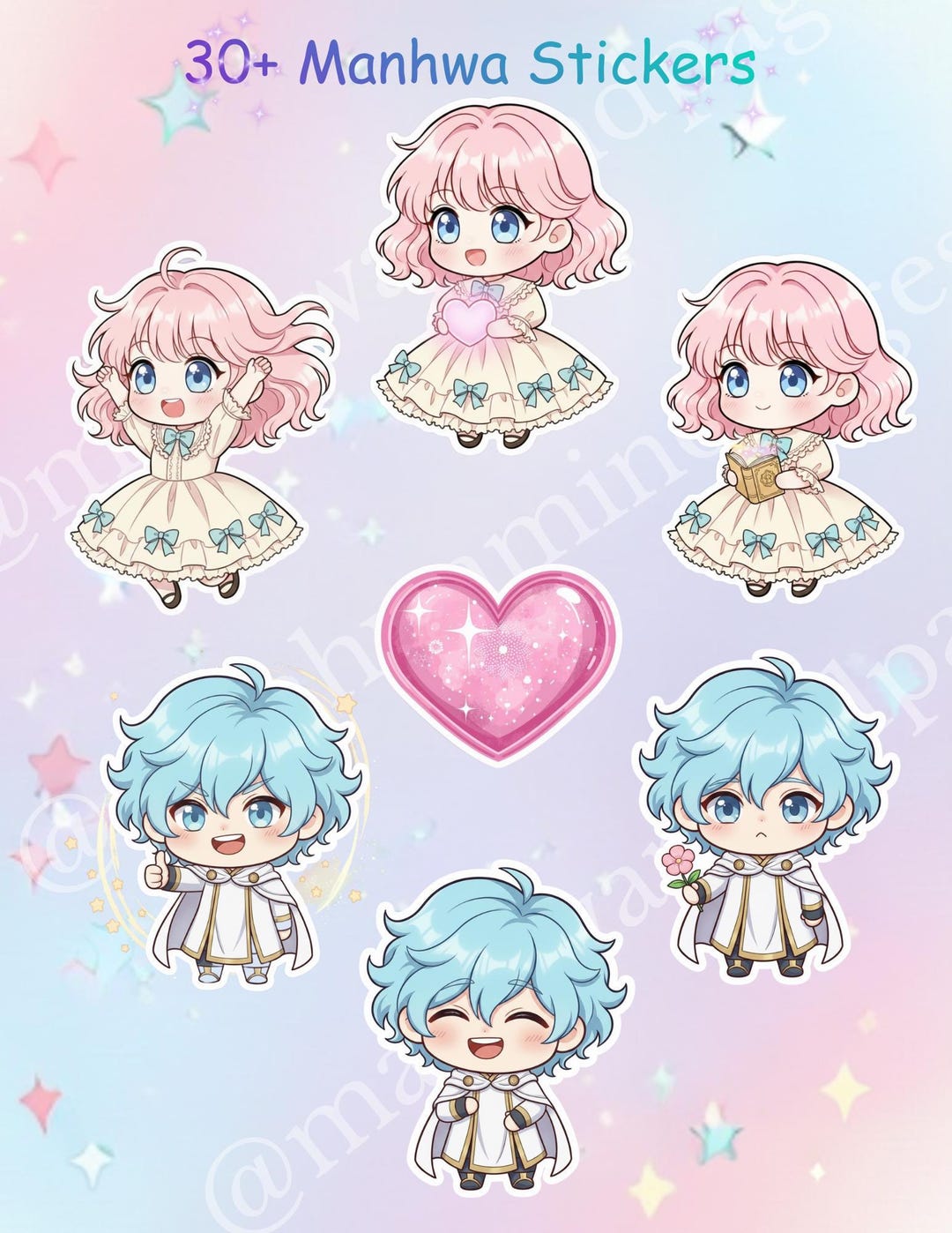 Kawaii Chibli Printable Stickers for Goodnotes, Scrapbooks and Journals ...