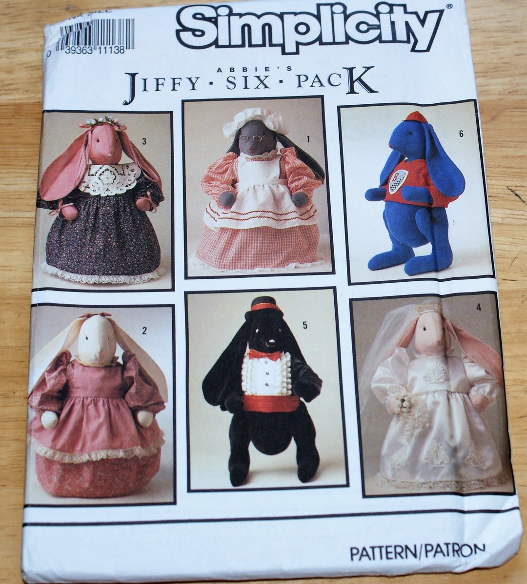 Vintage Simplicity Bunny Sewing Pattern 7206: Abbie's Jiffy Six-pack ...