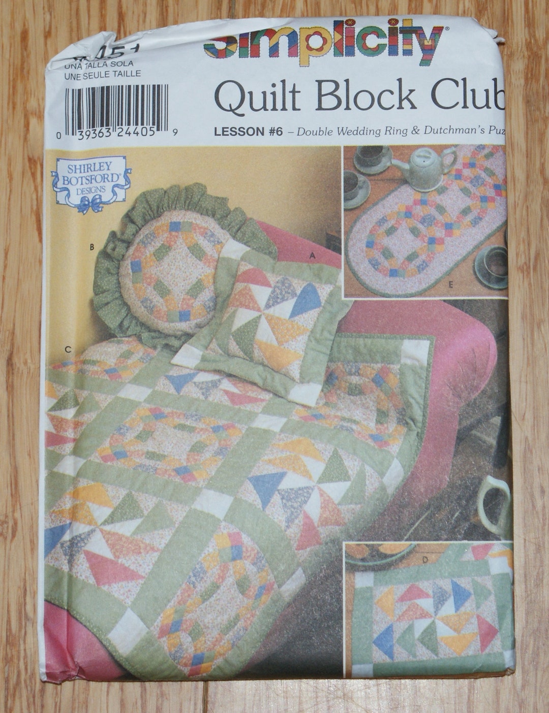 Retired Uncut Simplicity Quilt Block Club Pattern 9451 Lesson #6 Double ...