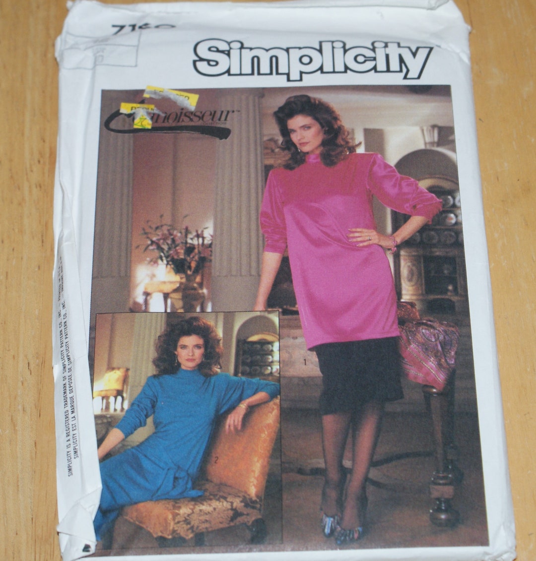 Vintage Retired Uncut Simplicity Dress Skirt Top Pattern 7160 Size 12 ...