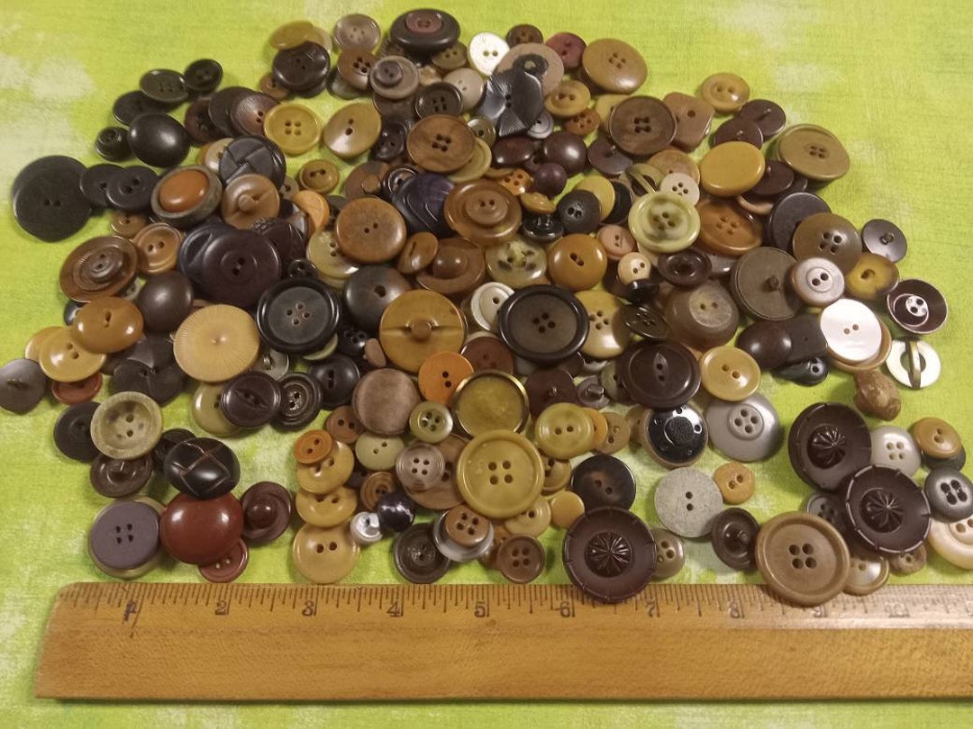 Vintage Bulk 10 Oz Shades of Brown Colored Buttons, 3/8 to 1 1/4" Lot ...