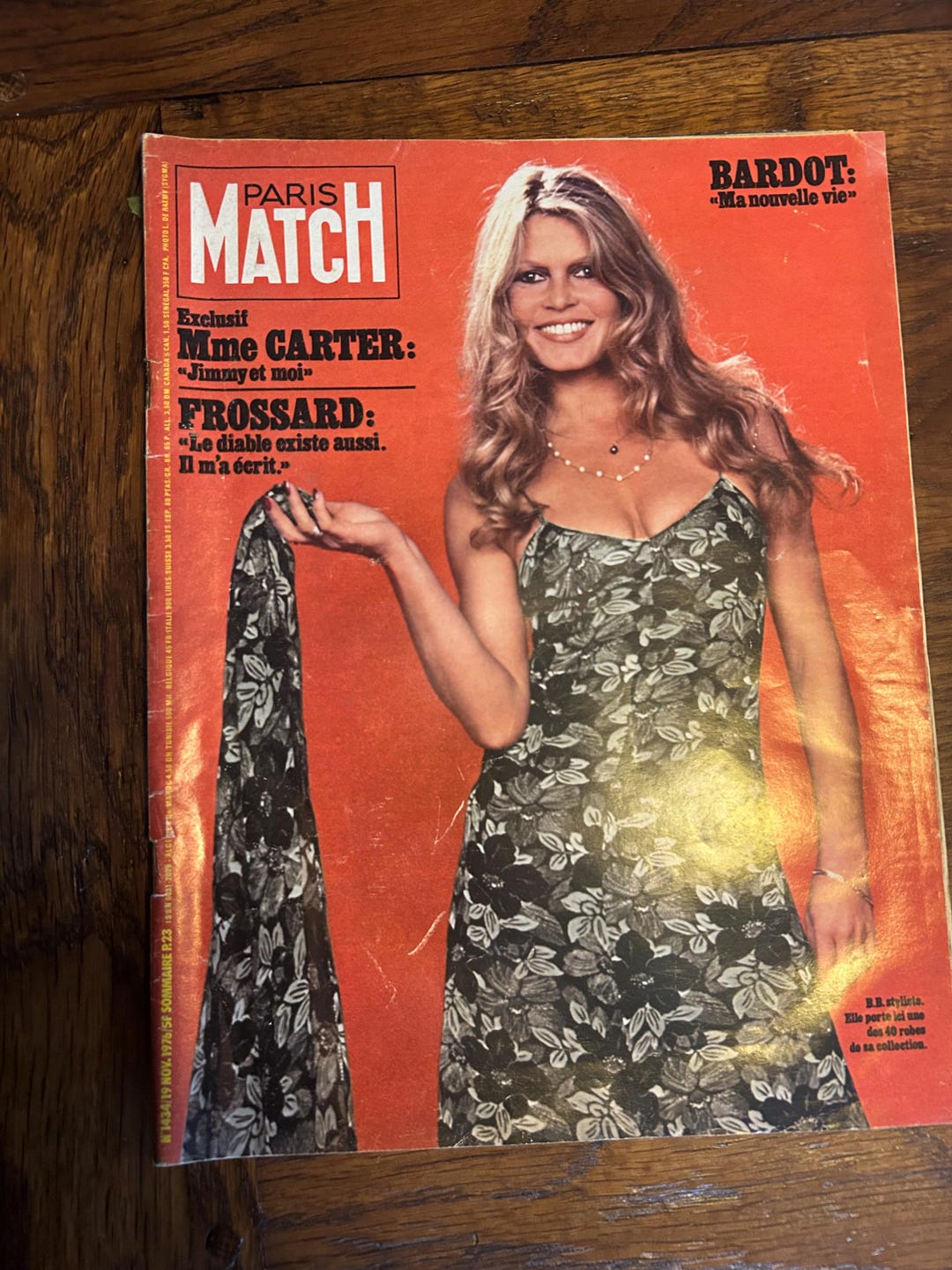 Paris Match, November 14, 1976. Brigitte Bardot Cover, "my New Life ...