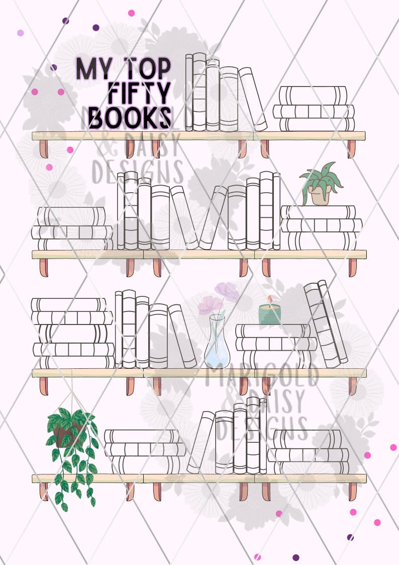 Printable Book List | Digital Reading Tracker | TBR List | Instant ...