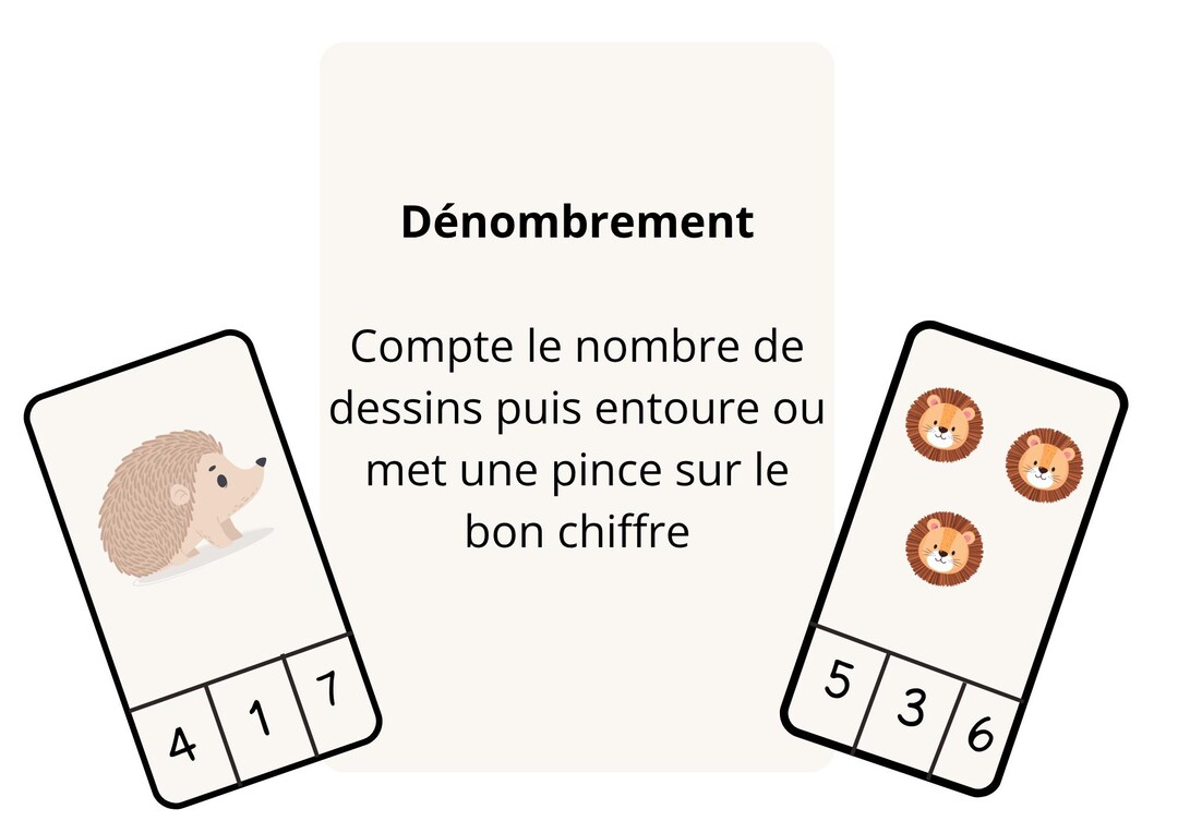 Carte Dénombrement Maternelle - PDF - Etsy