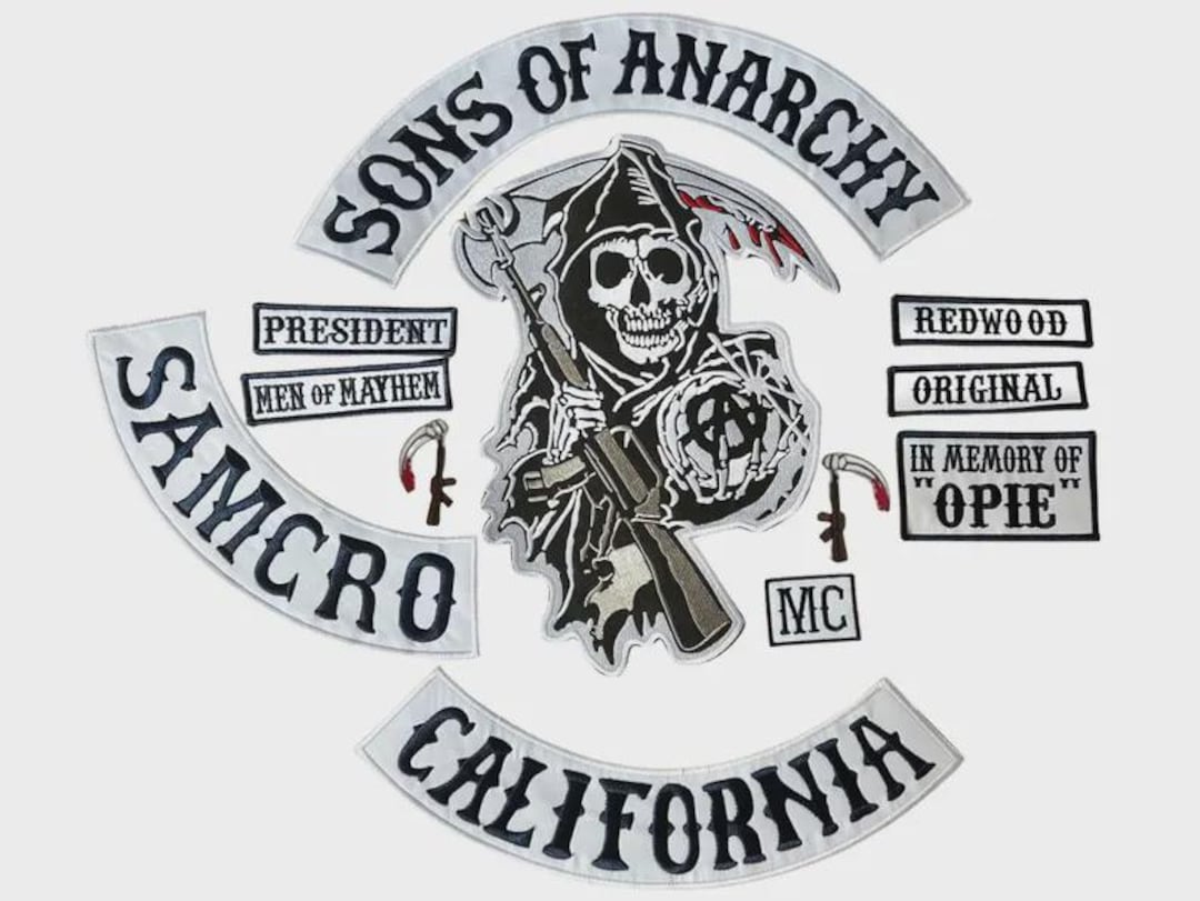 Sons of Anarchy Embroidered Patches Complete Set Iron on | Jax Teller ...