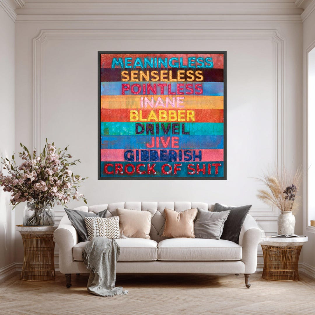 Mel Bochner Inspired Typography Canvas Art, Colorful Statement Wall ...