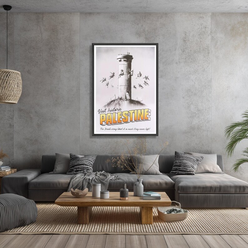 Banksy Visit Historic Palestine Canvas, Political Street Art Wall Decor ...