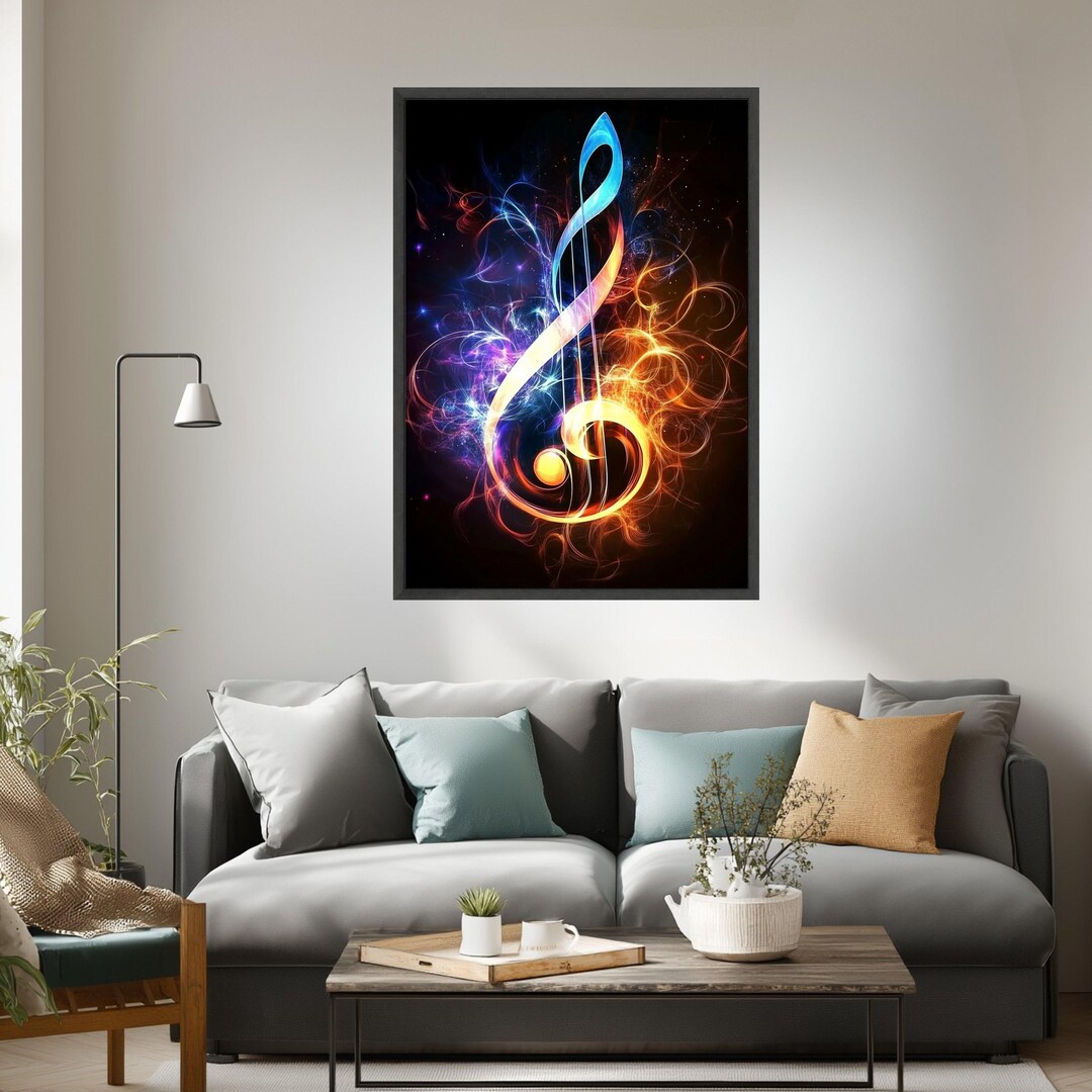 Abstract Treble Clef Canvas, Modern Music Wall Art - Etsy