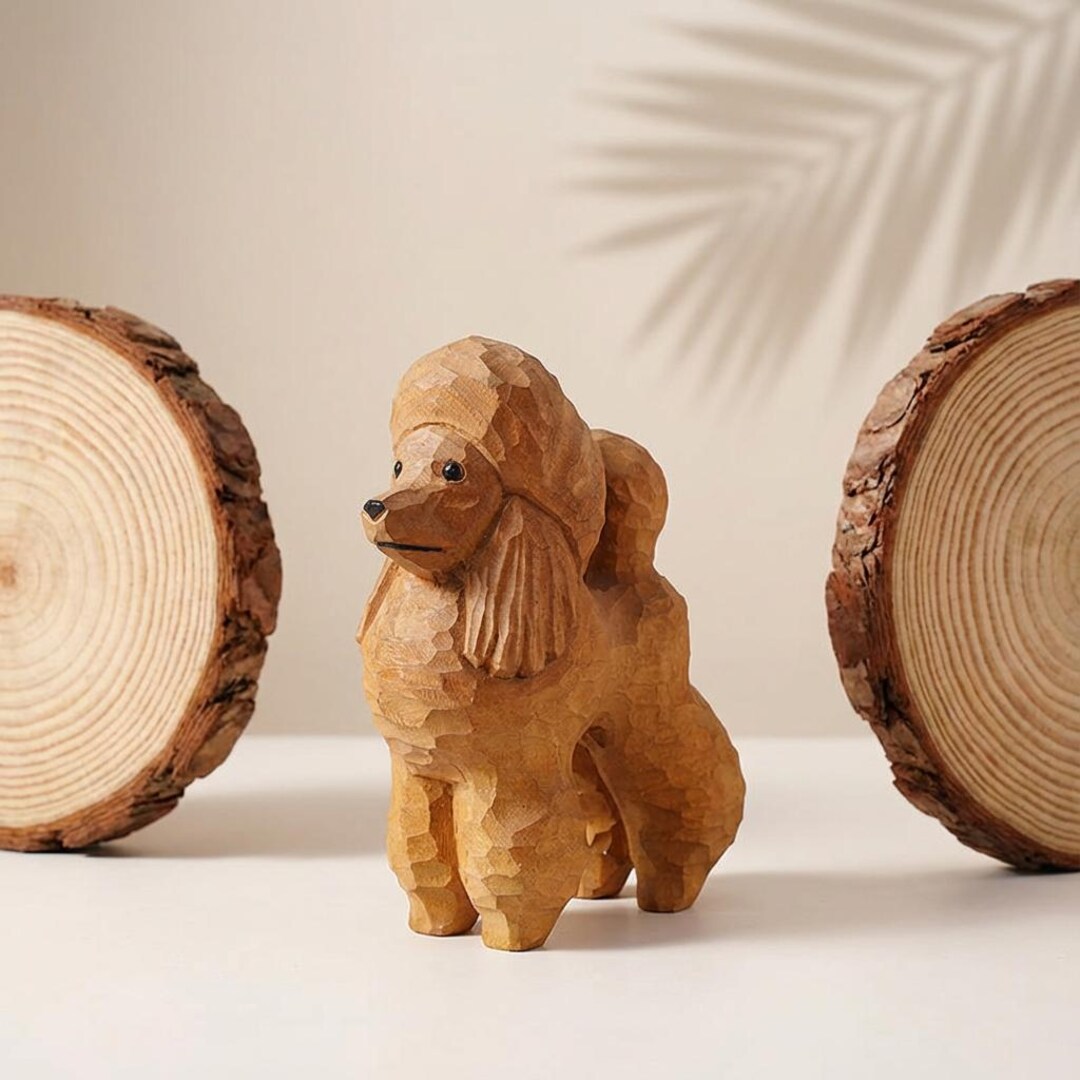 Hand Carved Wooden Beagle Dog Statue | Unique Wood Animal Figurine ...