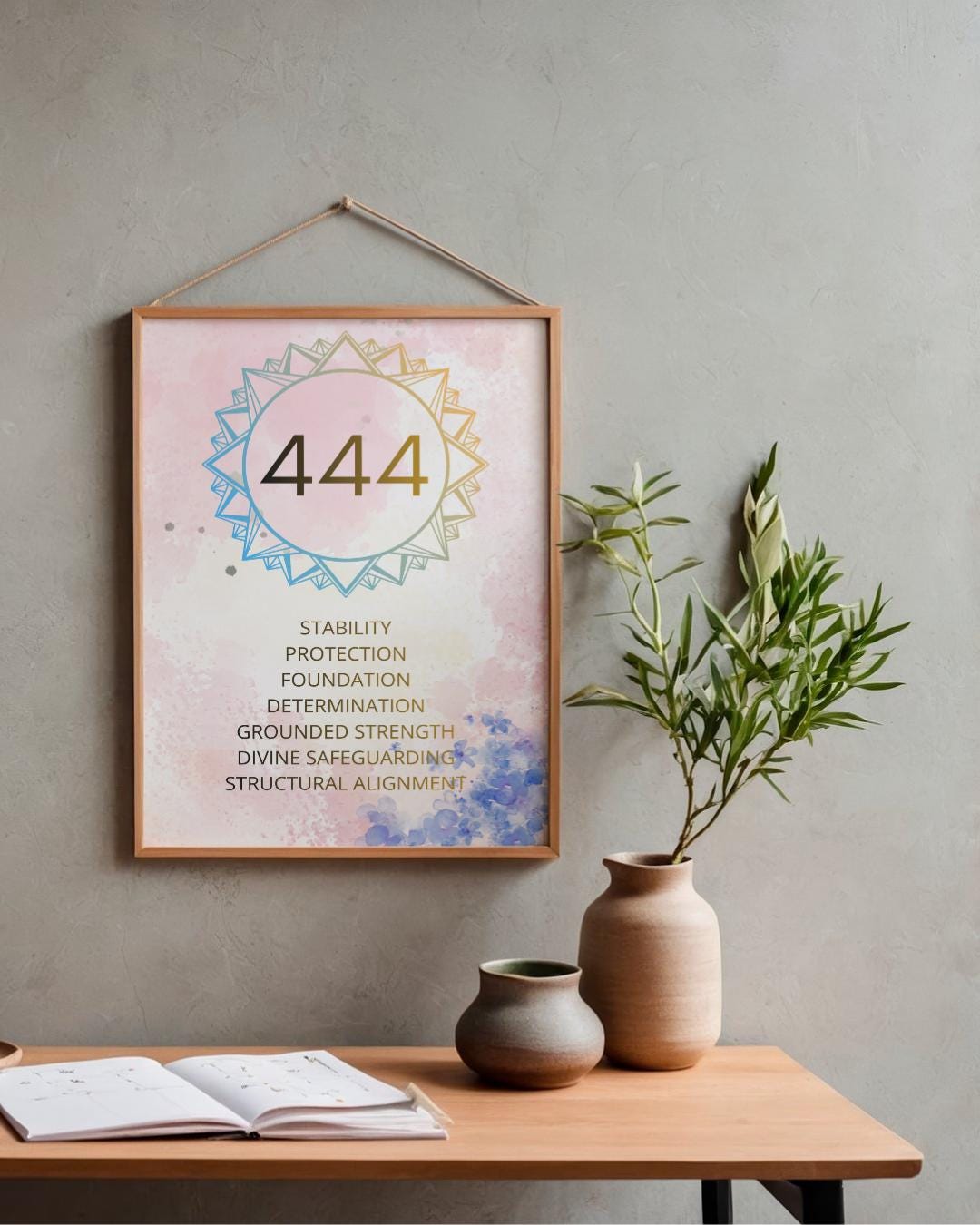 Angel Number 444 Poster Feminine Wall Art Affirmation Poster - Etsy