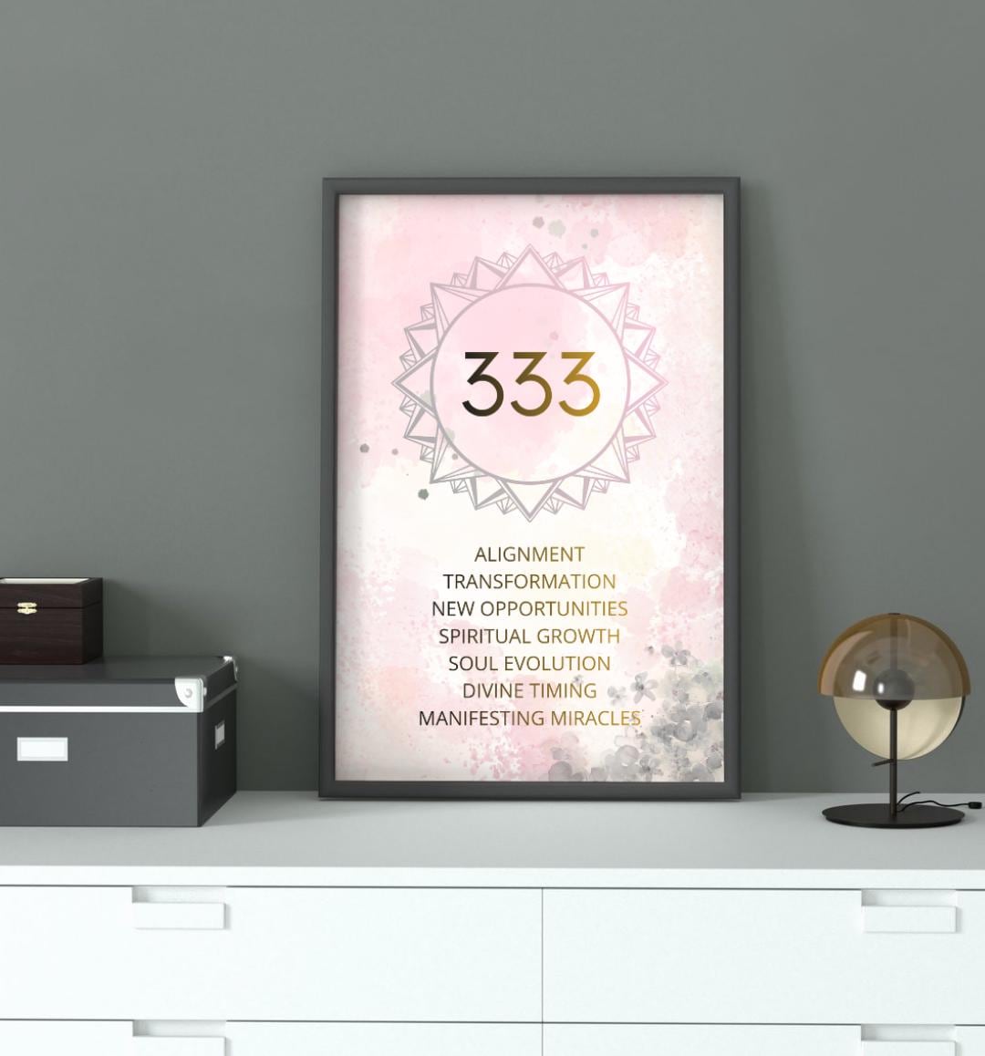 Angel Number 333 Poster | Affirmation Poster | Feminine Wall Art - Etsy