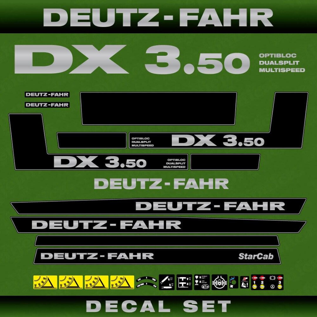 Deutz DX 3.50 ODMA Aftermarket Replacement Tractor Decal (sticker) Set ...