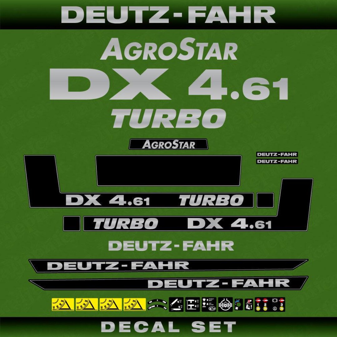 Deutz Fahr Agrostar DX 4.61 Turbo Aftermarket Replacement Tractor Decal ...
