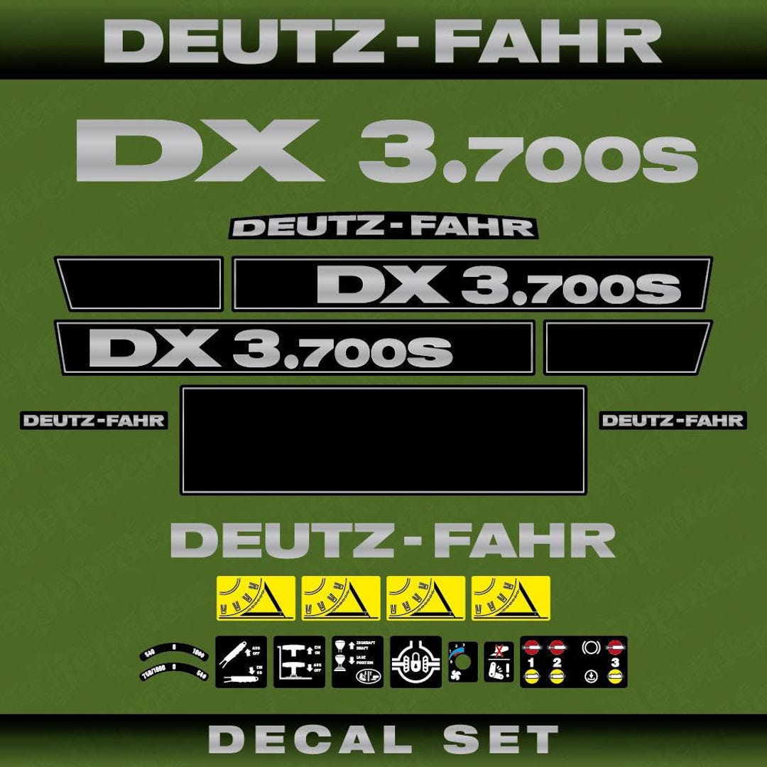 Deutz DX 3.700S Aftermarket Replacement Tractor Decal (sticker) Set - Etsy