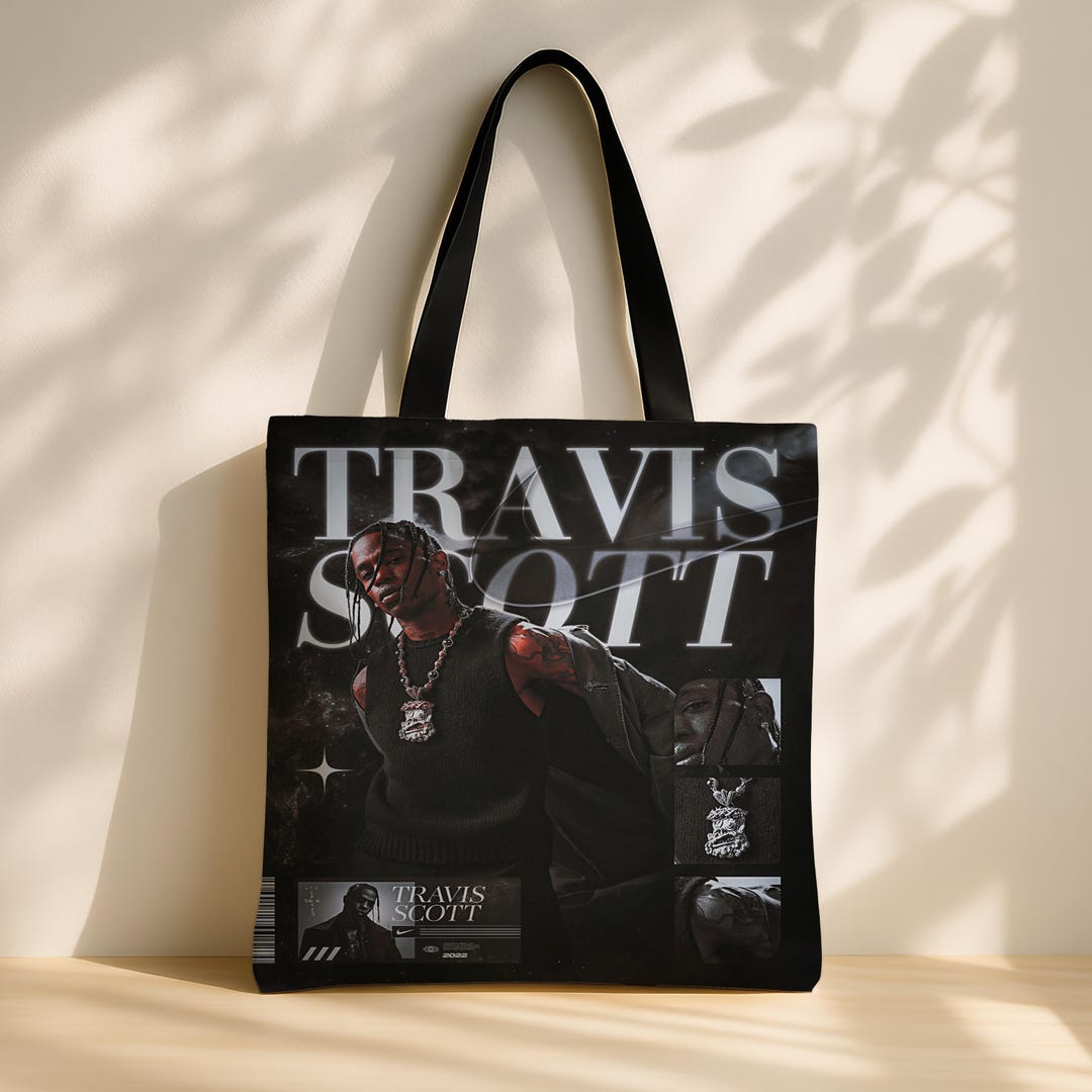 Travis Scott Tote Bag, Rapper Fan Art, Hip Hop Gift, Music Lover Print ...