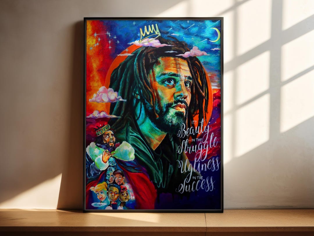 J. Cole Poster, Rap Fan Art Wall Art, Hip Hop Music Poster, J. Cole Fan ...