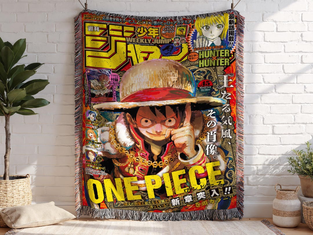 One Piece Monkey D. Luffy Woven Blanket, Anime Tapestry Throw, Manga ...
