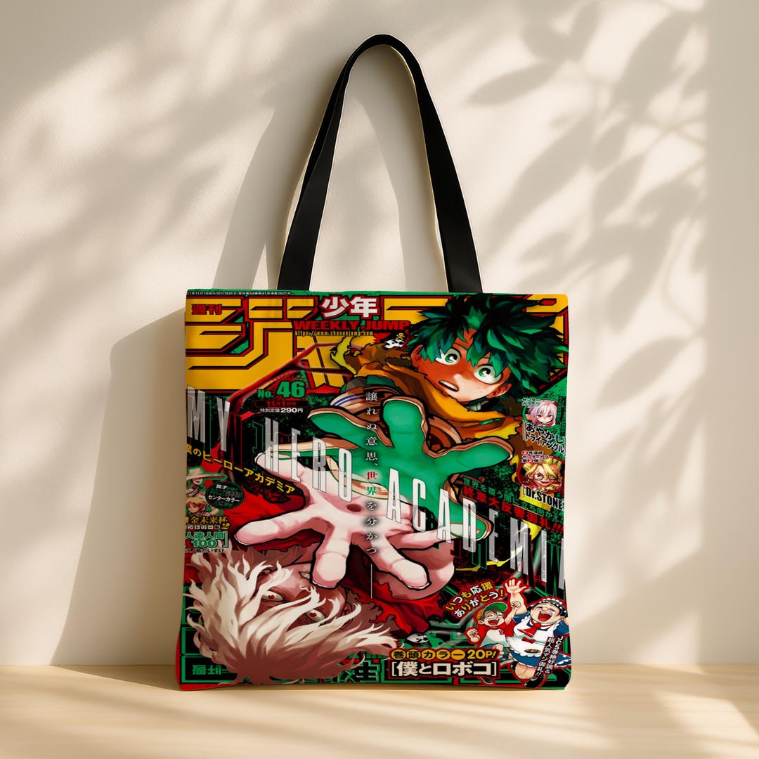 My Hero Academia Tote Bag, Deku Anime Tote, Boku No Hero Manga Art Bag ...