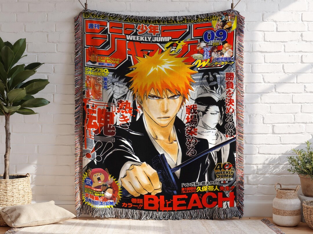 Bleach Ichigo Kurosaki Woven Blanket, Premium Anime Throw, Shonen Wall ...
