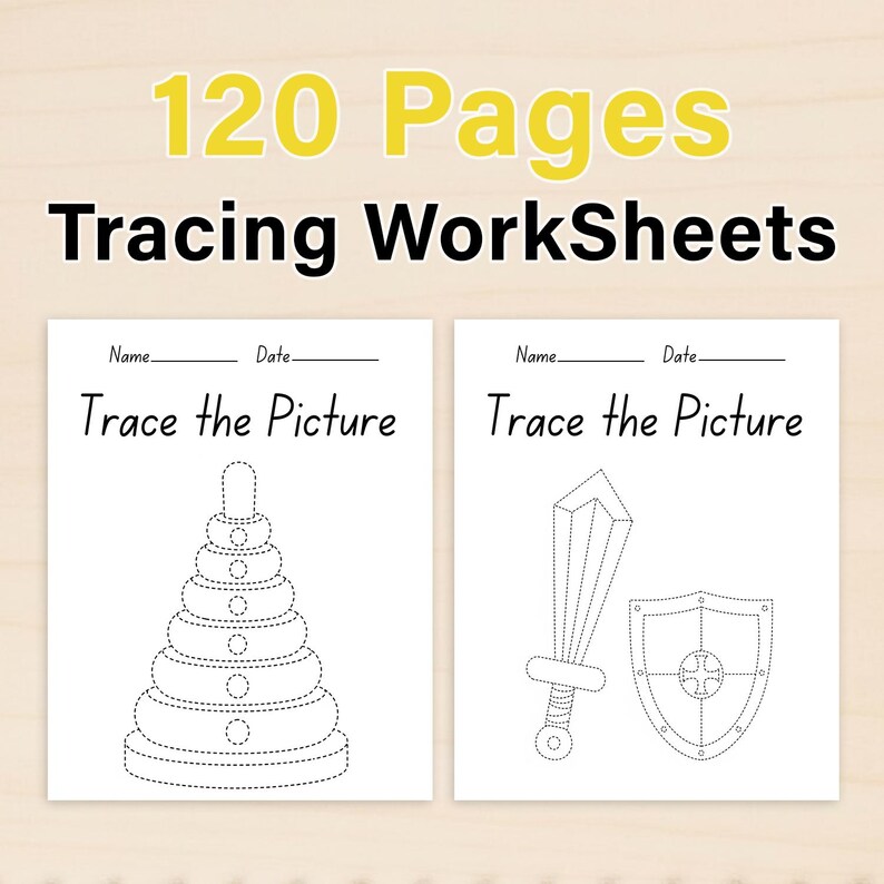 Shape Tracing Worksheets for Kids, 120 Page Shape Tracing Bundle ...