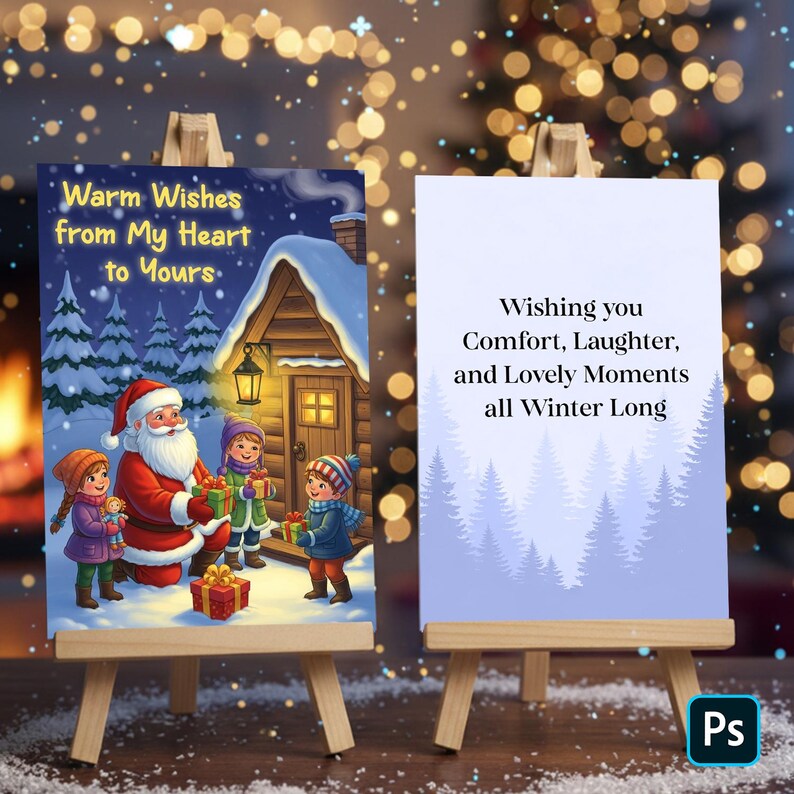 Editable Christmas Card | Printable Holiday Card | PSD + PDF + JPEG ...