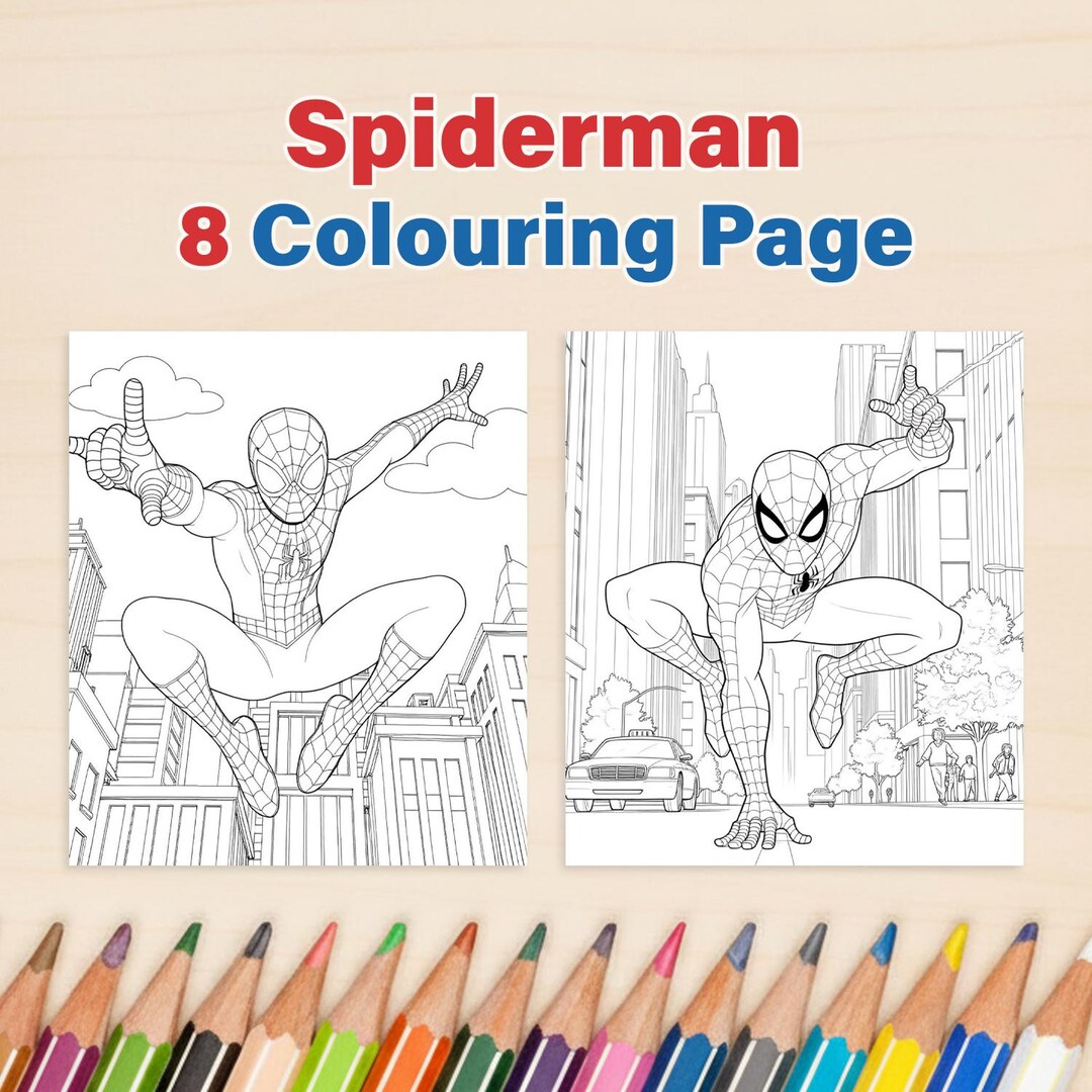 Spiderman Coloring Pages | Kids Superhero Activity (PDF Download) - Etsy