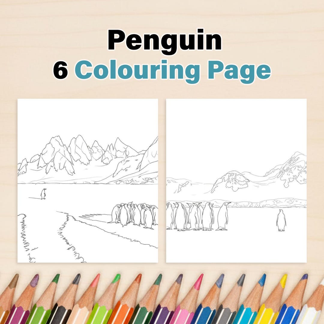 Penguin Coloring Book | Winter Animal Activity (PDF Download, 6 Pages ...