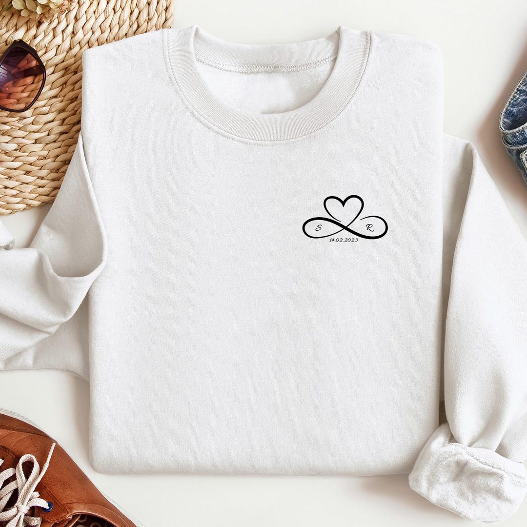 Personalized Couple T-shirt With Custom Initials & Date – Minimalist ...