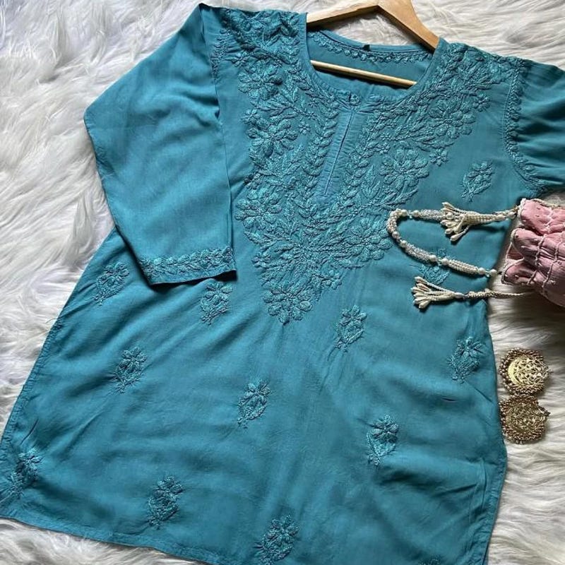 Embroidered Kurtis Short - Etsy