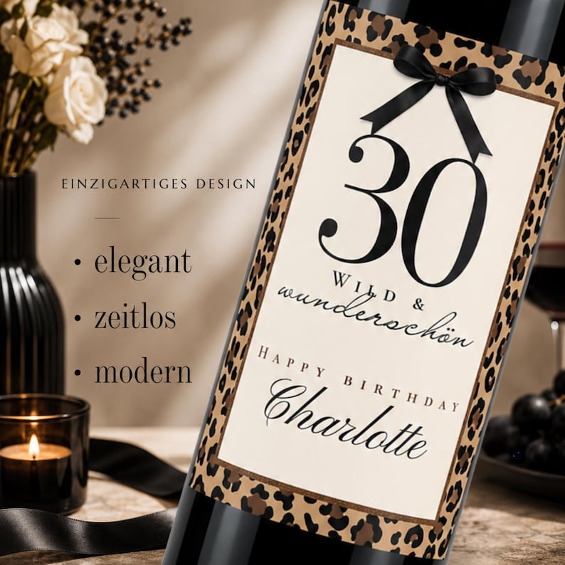 Personalized Birthday Wine Label | Canva Template | Wine Bottle Label ...