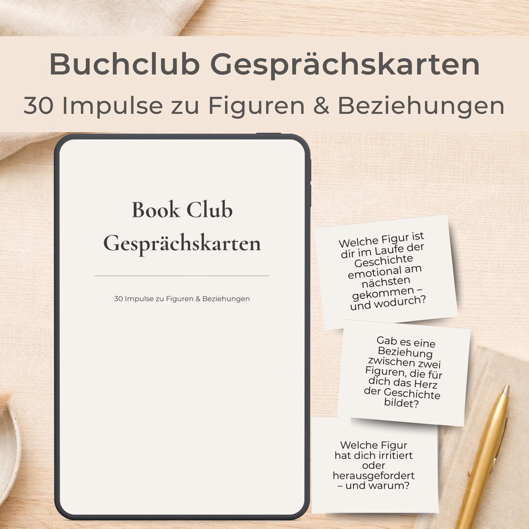 Book Club Discussion Cards – 30 Prompts on Characters & Relationships ...