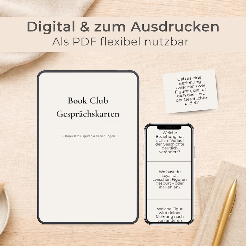 Book Club Discussion Cards – 30 Prompts on Characters & Relationships ...