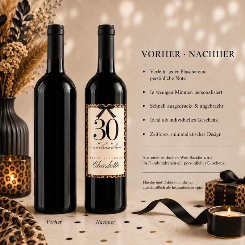 Personalized Birthday Wine Label | Canva Template | Wine Bottle Label ...