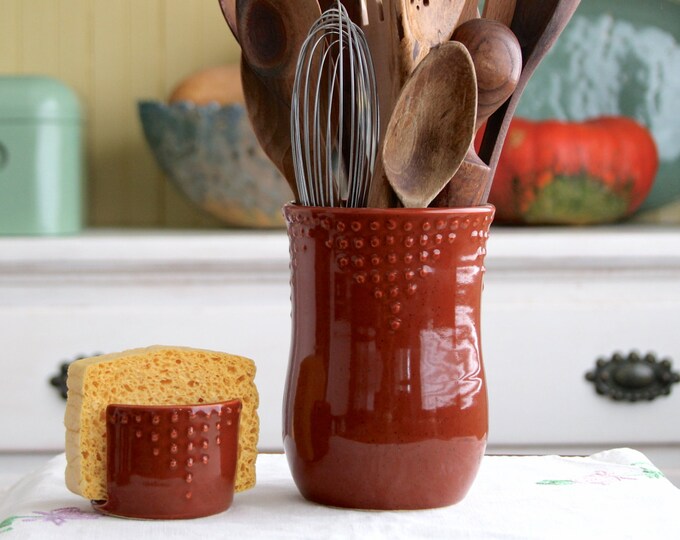 Kitchen Utensil Crock Handmade Utensil Holder Medium Size - Etsy