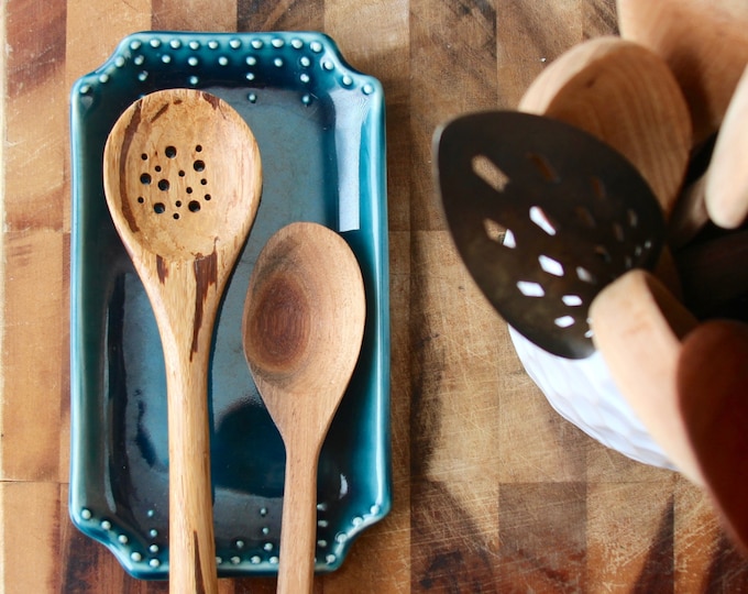 Large Spoon Rest Ceramic - Soap Dish - Jewelry Tray - Rustic Farmhouse ...