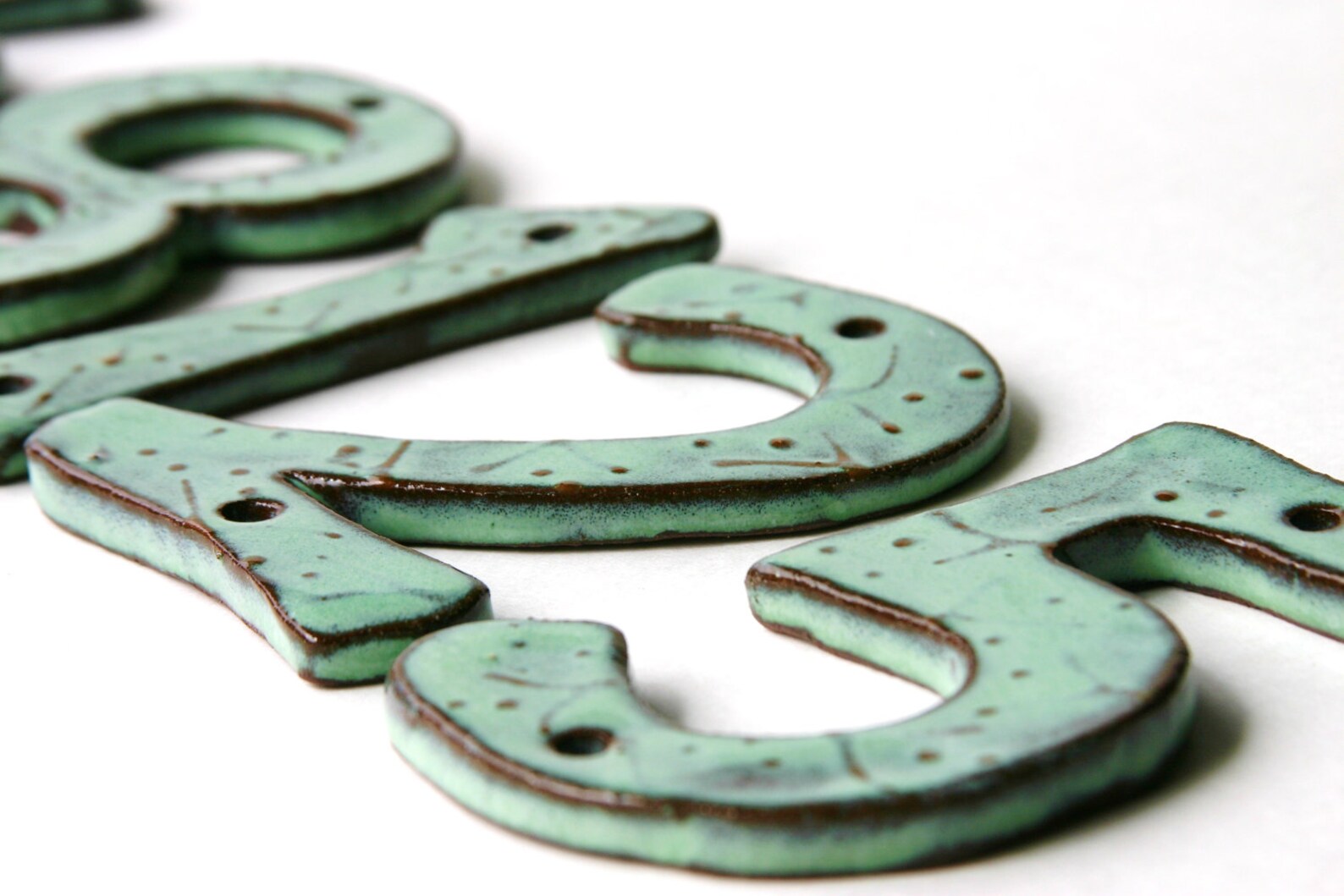 Organic House Numbers - Aqua Mist Color - Outdoor Letters - 4 Inch, 5 ...