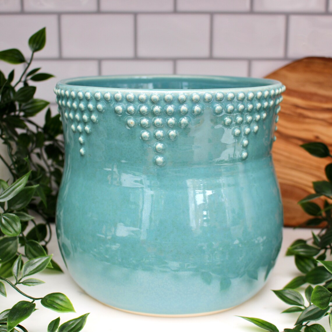 Extra Large Utensil Crock Rustic Farmhouse Kitchen Canister - Etsy