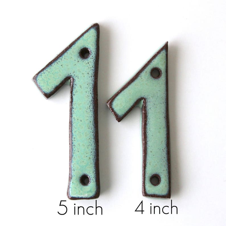 House Numbers - Mid Century Modern - Ultra Modern - Rustic Aqua Mist ...