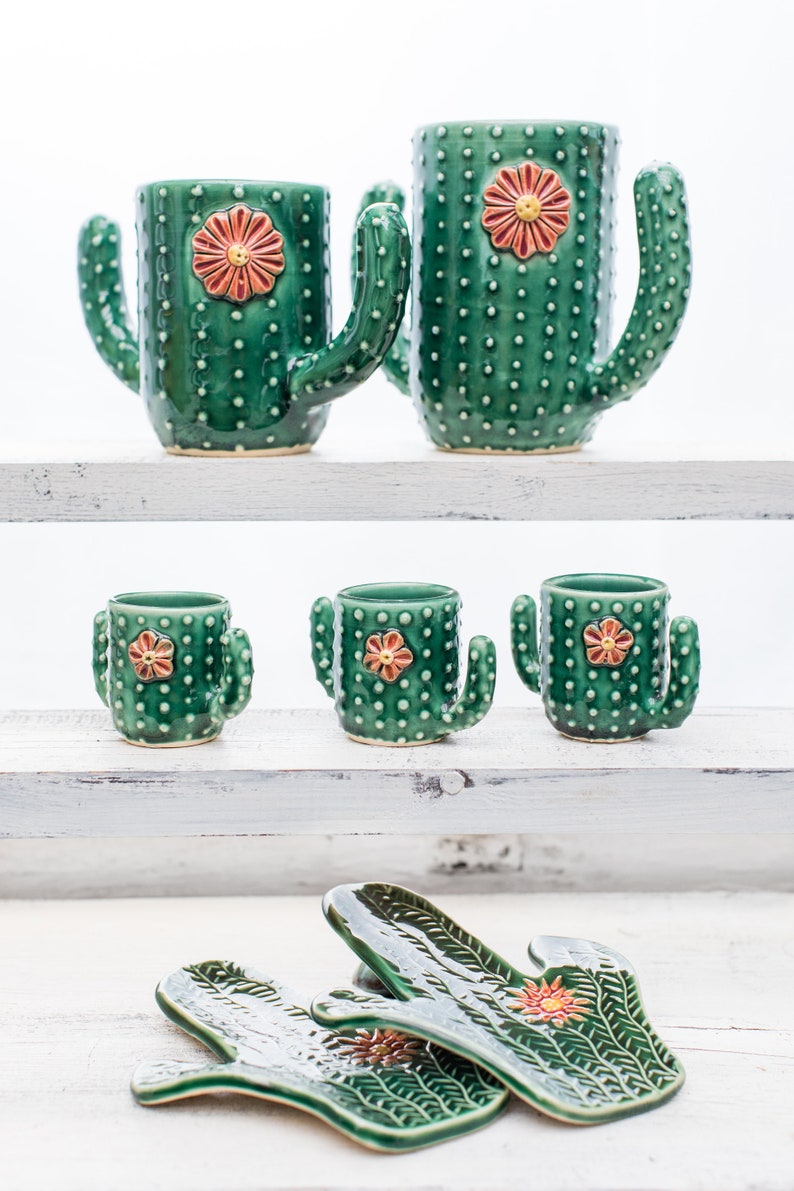 Cactus Shot Glass Succulent Espresso Cup Handmade Ceramic - Etsy